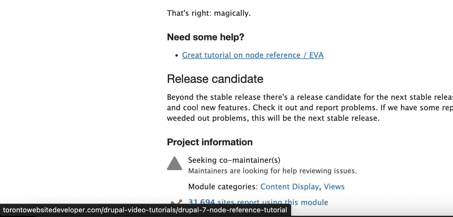 Link On Module Page Is Broken [ 3314999]